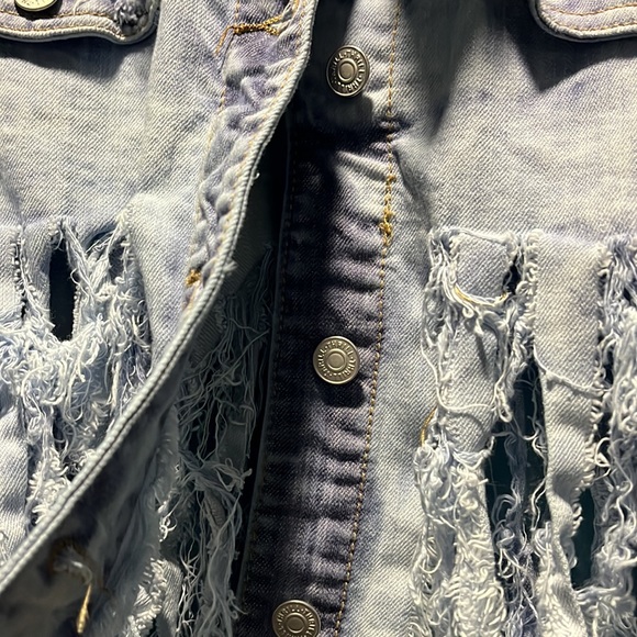 Thrill | Jackets & Coats | Fringed And Distressed Womens Ripped Jean ...